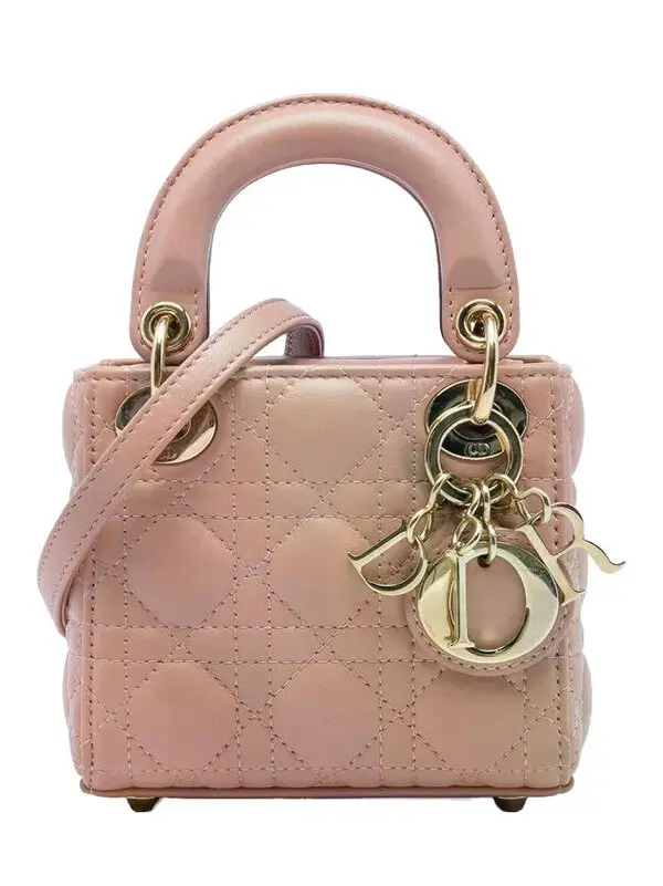 Dior Micro Lambskin Lady Satchel - Brown