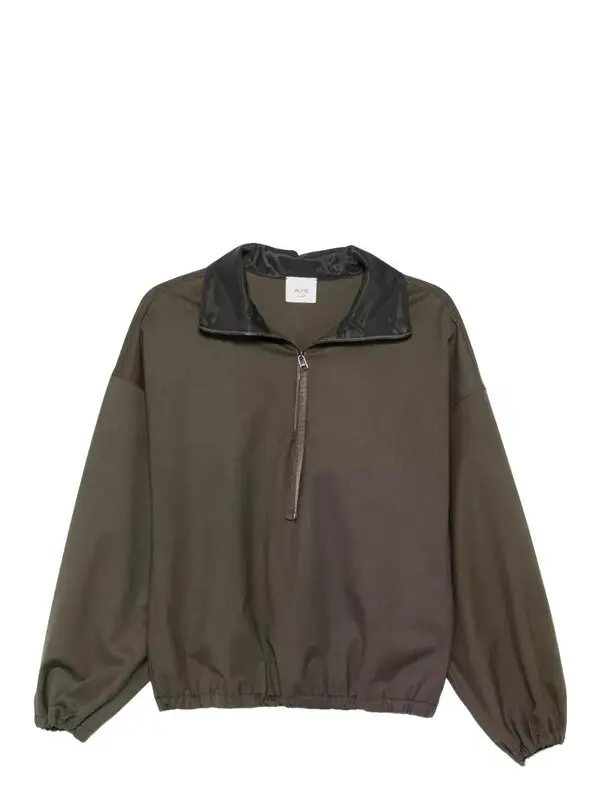 ALYSI Half-zip Elasticated-hem Jacket - Green