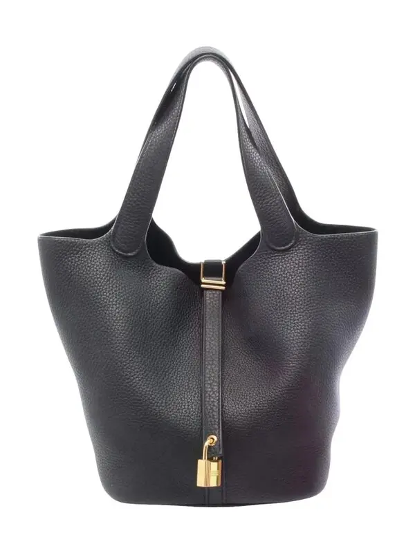 Hermès Clemence Picotin Lock 22 Handbag - Black