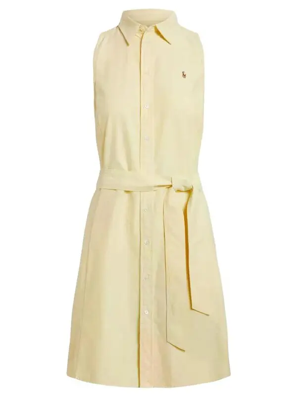Polo Ralph Lauren Sleeveless Belted Midi Dress - Yellow