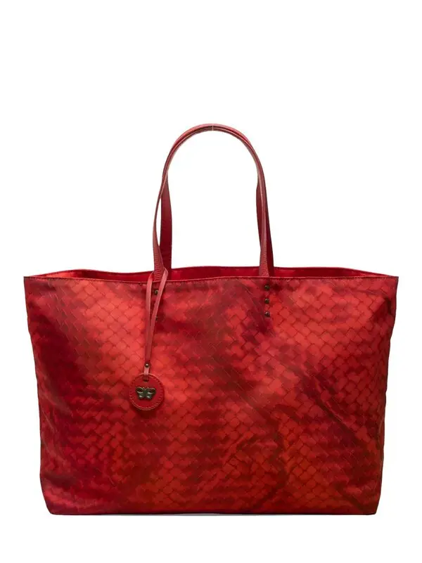 Bottega Veneta Intrecciato Nylon Tote Bag - Red