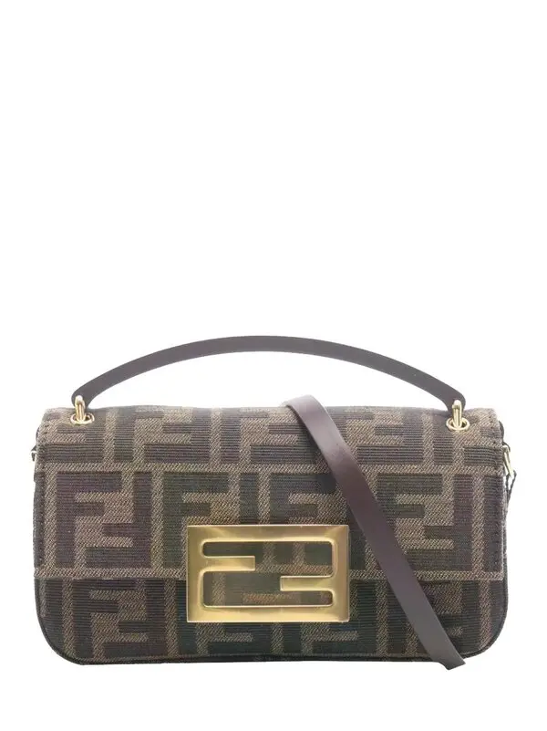 Fendi Zucca Canvas Phone Pouch Satchel - Brown