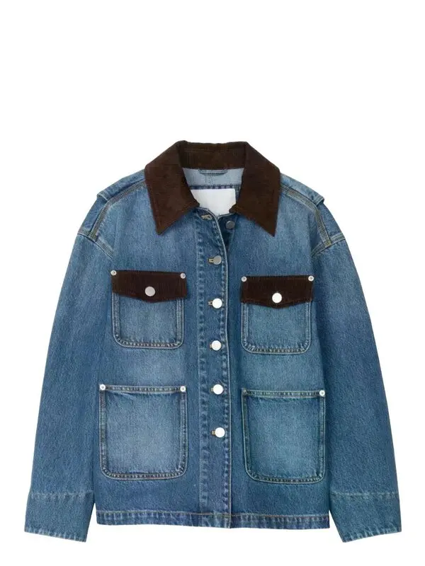 3.1 Phillip Lim Corduroy Collar Long Sleeve Jacket - Blue