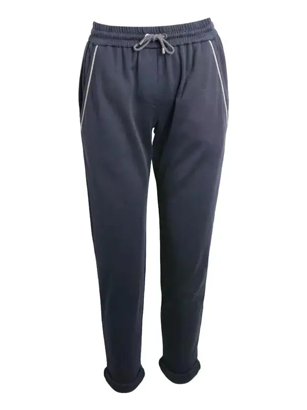 Brunello Cucinelli Monili-trim Drawstring Track Pants - Blue