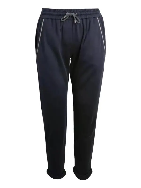 Brunello Cucinelli Monili-trim Drawstring Track Pants - Blue
