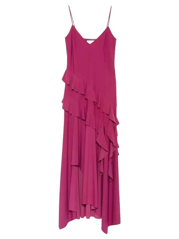 Moschino Asymmetric Ruffled Maxi Dress - Pink