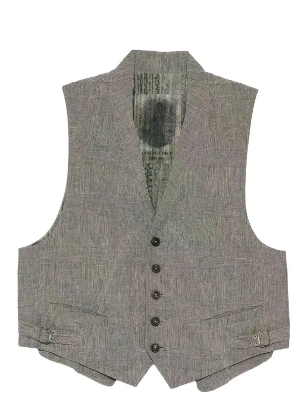 ZIGGY CHEN Checked Waistcoat - Grey