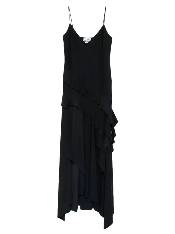Moschino Ruffled Asymmetric Dress - Black