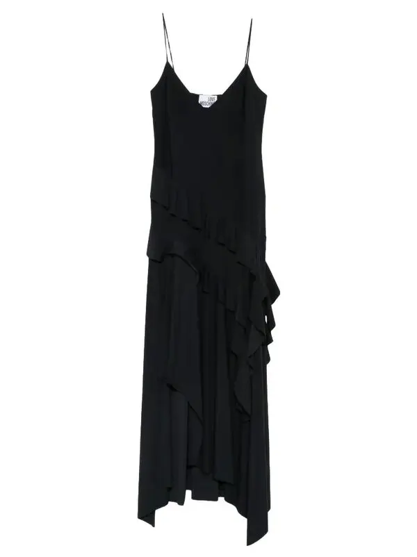 Moschino Ruffled Asymmetric Dress - Black