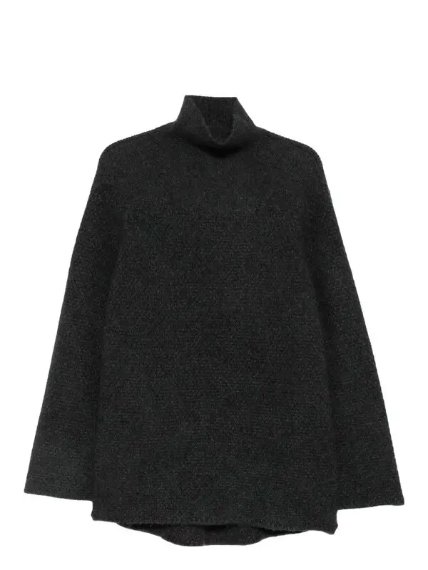 RUOHAN High-neck Textured Knit Sweater - Grey