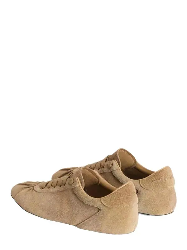 Dolce & Gabbana Soft Ballet Sneakers In Split Calfskin - Neutrals