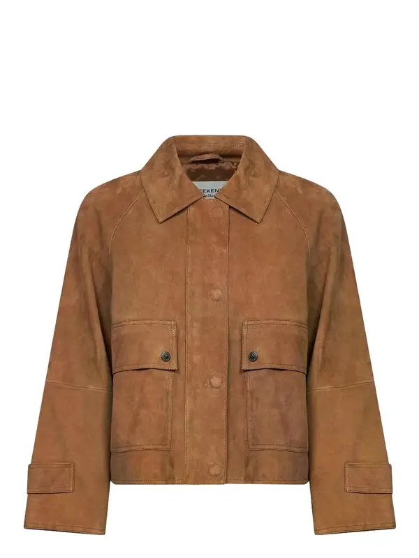 Max Mara Suede Raglan Sleeve Jacket - Brown