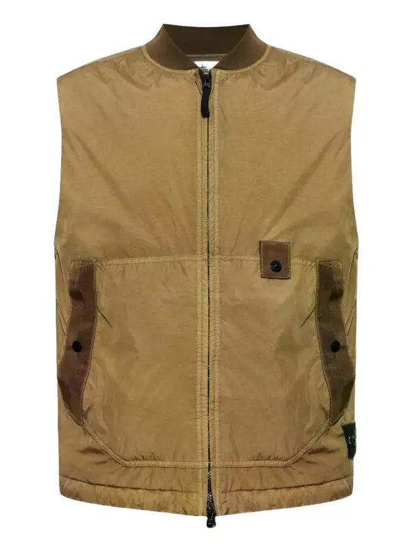Stone Island Logo Patch Gilet - Green