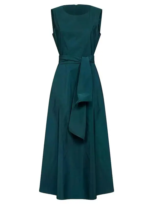 Max Mara Belted Sleeveless Midi Dress - Green