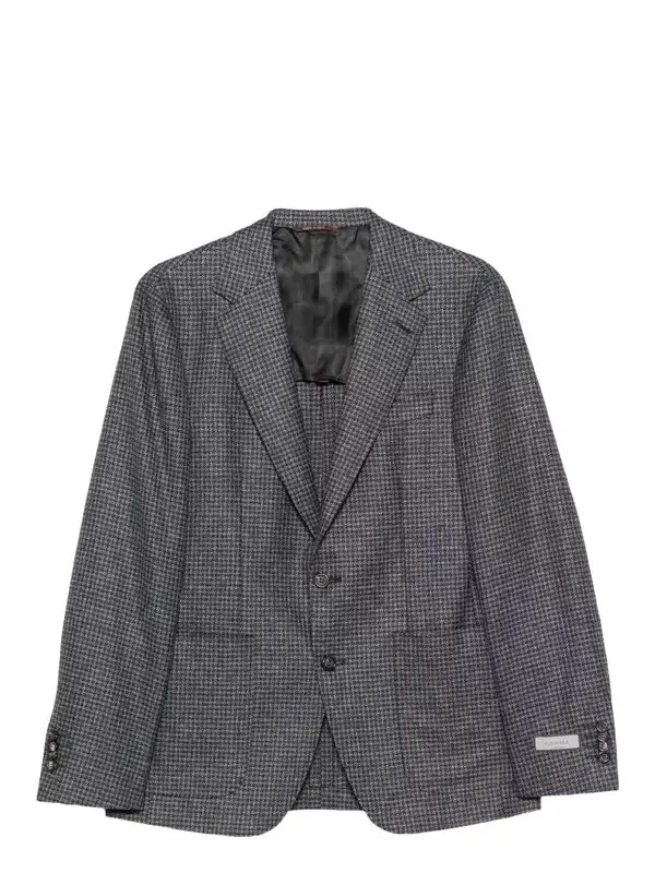 Canali Houndstooth Wool Blazer - Grey
