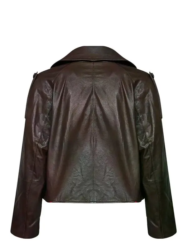 Max Mara Double-breasted Leather Jacket - Brown