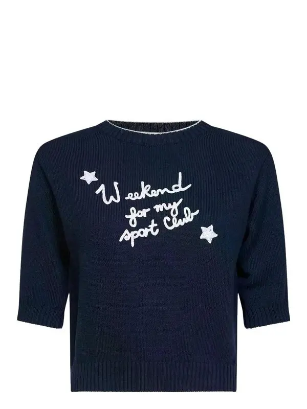 Max Mara Embroidered Crew Neck Sweater - Blue