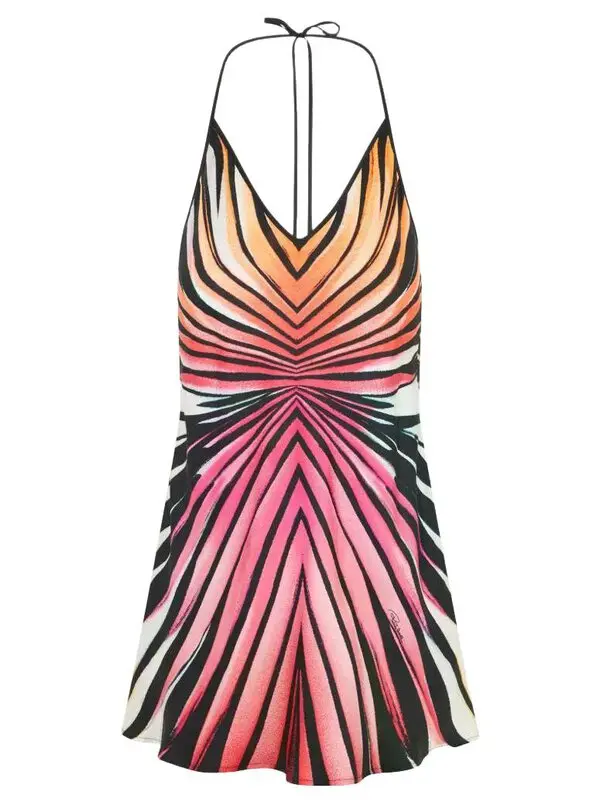Roberto Cavalli Halterneck Mini Dress - Black