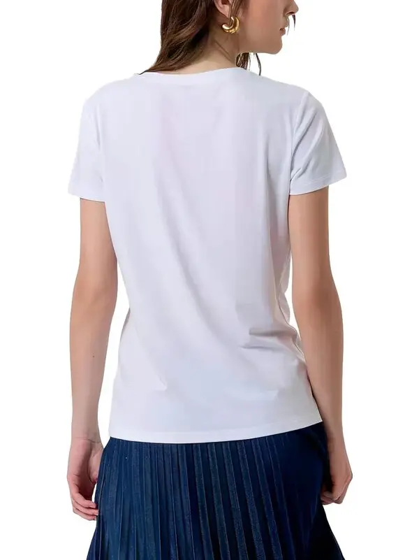 FRACOMINA Embroidered Faux-pearl Detail T-shirt - White