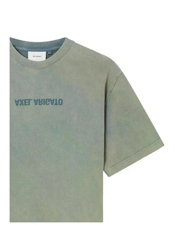 Axel Arigato Logo-print Acid-wash T-shirt - Blue
