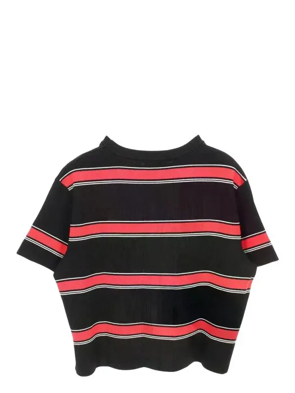 LOUIS VUITTON Striped Cropped T-shirt - Black