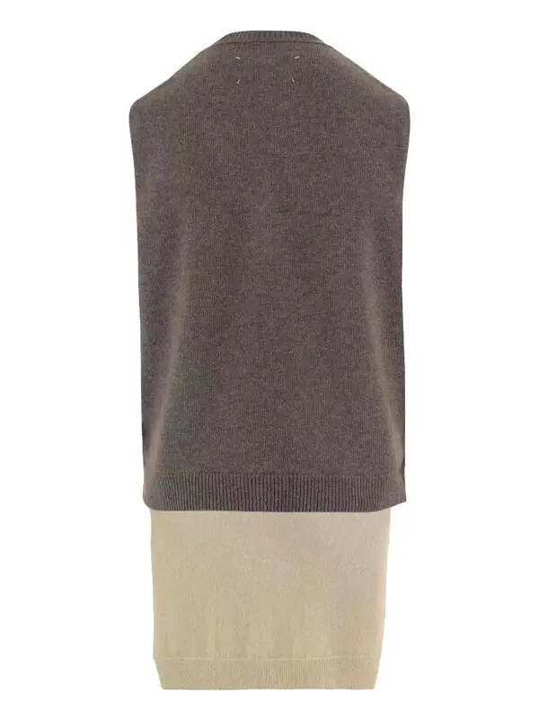 MAISON MARGIELA Sleeveless Ribbed Hem Top - Brown