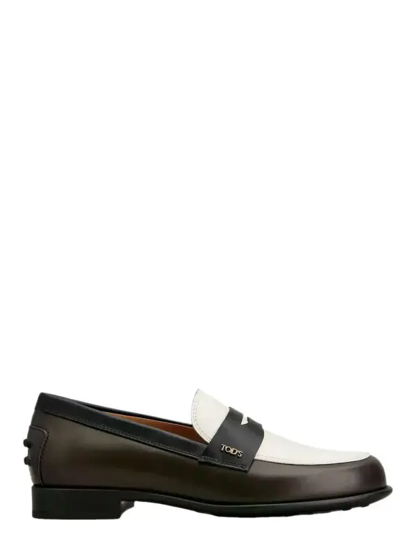 TOD'S Logo-detail Penny Loafers - Brown