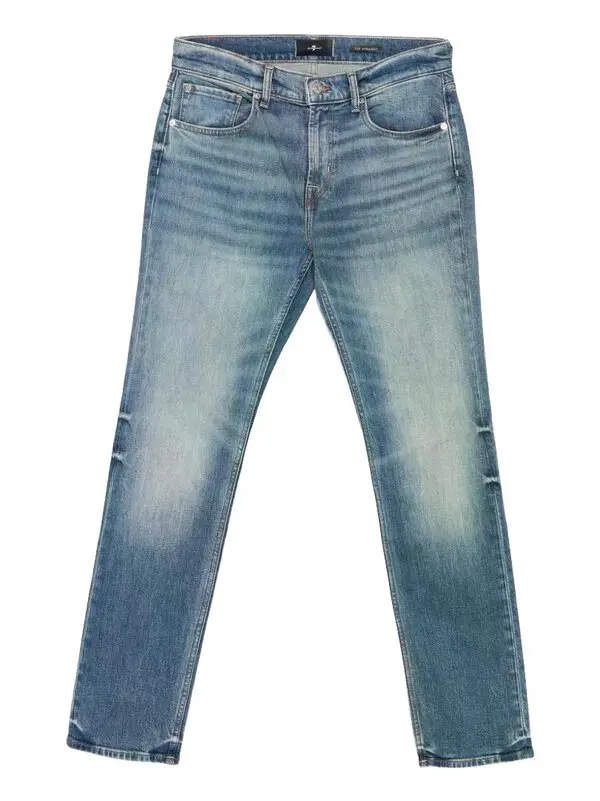 7 For All Mankind Faded Whiskered Jeans - Blue