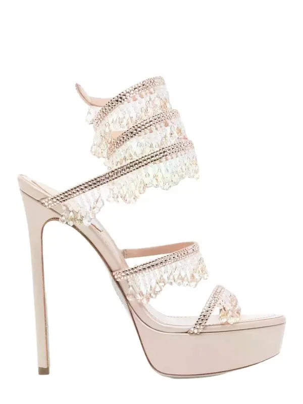 Rene Caovilla Jahanara Crystal Embellished Sandals - Neutrals