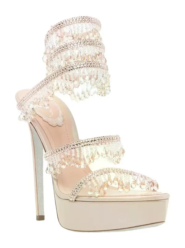 Rene Caovilla Jahanara Crystal Embellished Sandals - Neutrals