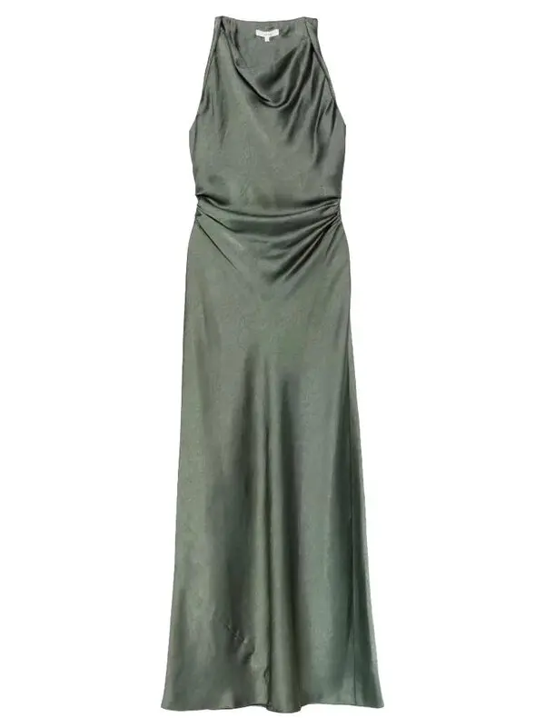 Vince Cowl-neck Ruched Maxi Dress - Green