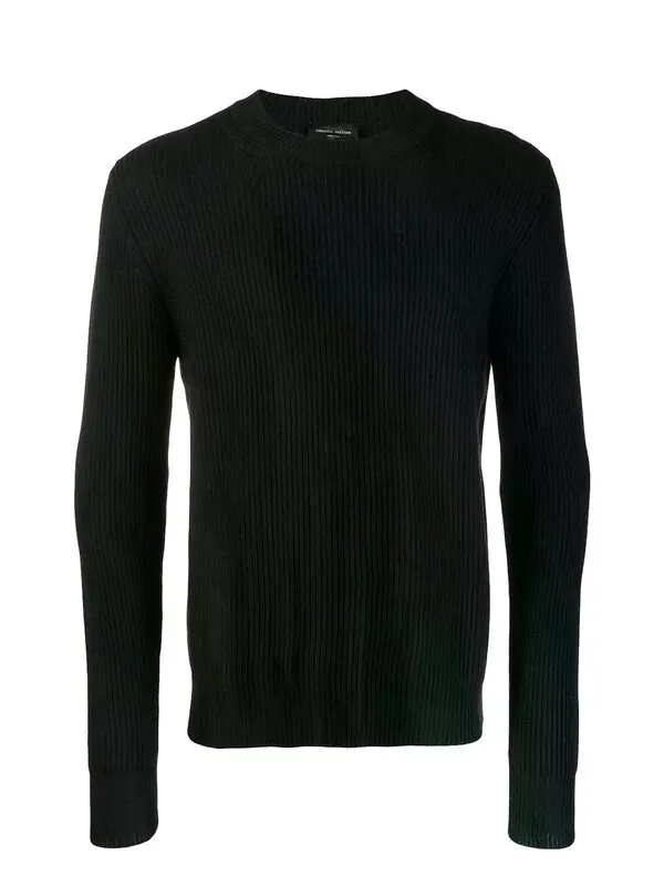 ROBERTO COLLINA Wool Knitted Sweatshirt - Black