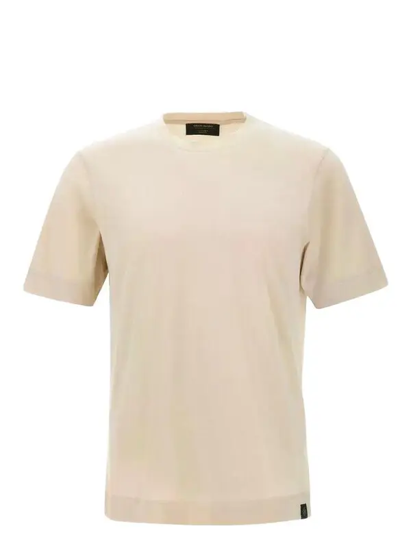 GRAN SASSO Short-sleeve Cotton T-shirt - Neutrals