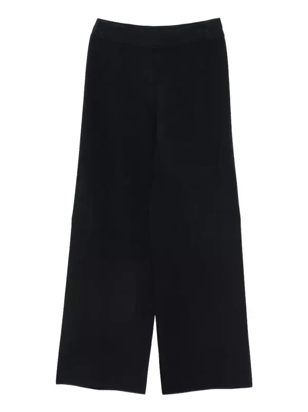 Max Mara Rotondo" Elasticated Waistband Wide-leg Trousers - Black