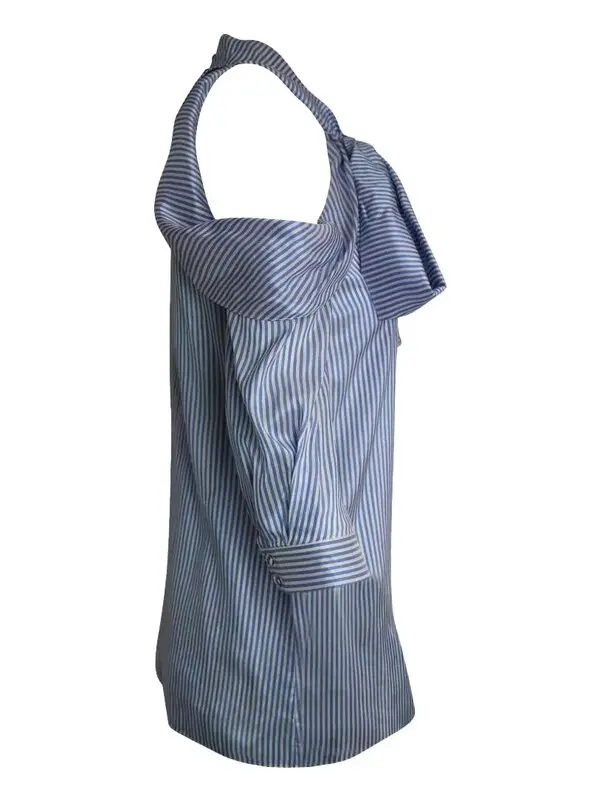 Erdem Elin Striped Cold-shoulder Top - Blue