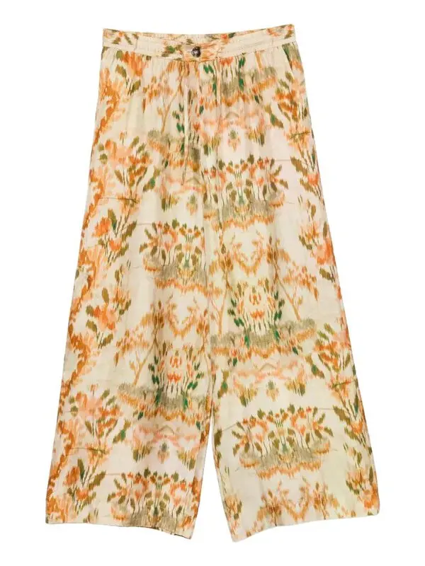 PIERRE-LOUIS MASCIA Beige Ikat Print Palazzo Pants - Neutrals