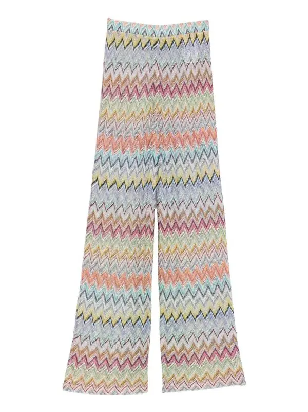 Missoni Zigzag Knit Wide-leg Trousers - Blue