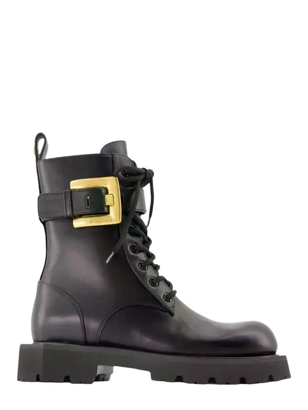 Balmain Ranger Anthem Buckle-strap Ankle Boots - Black