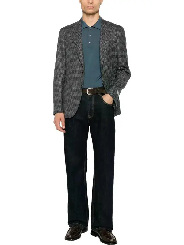 Canali Knit Polo Shirt - Blue