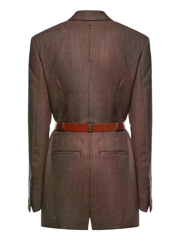 DONDUP Belted Check-pattern Jumpsuit - Brown