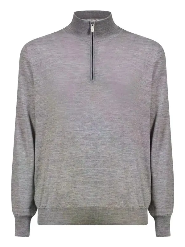 Brunello Cucinelli Half-zip Cashmere Sweater - Grey