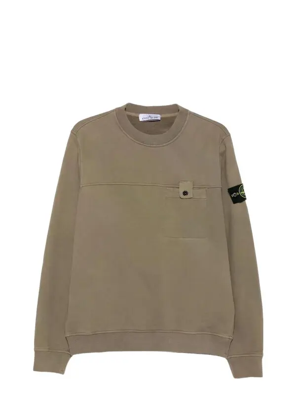 Stone Island Logo-patch Chest-pocket Sweatshirt - Green