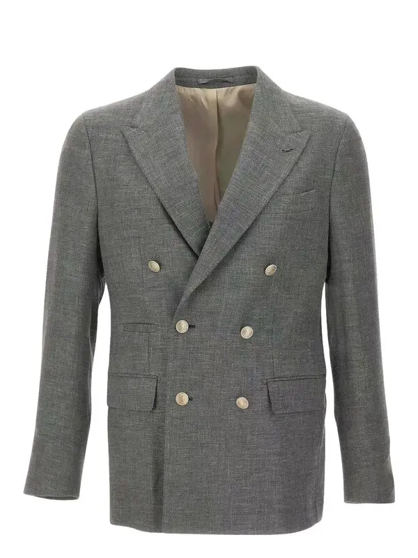 Eleventy Double-breasted Blazer - Grey