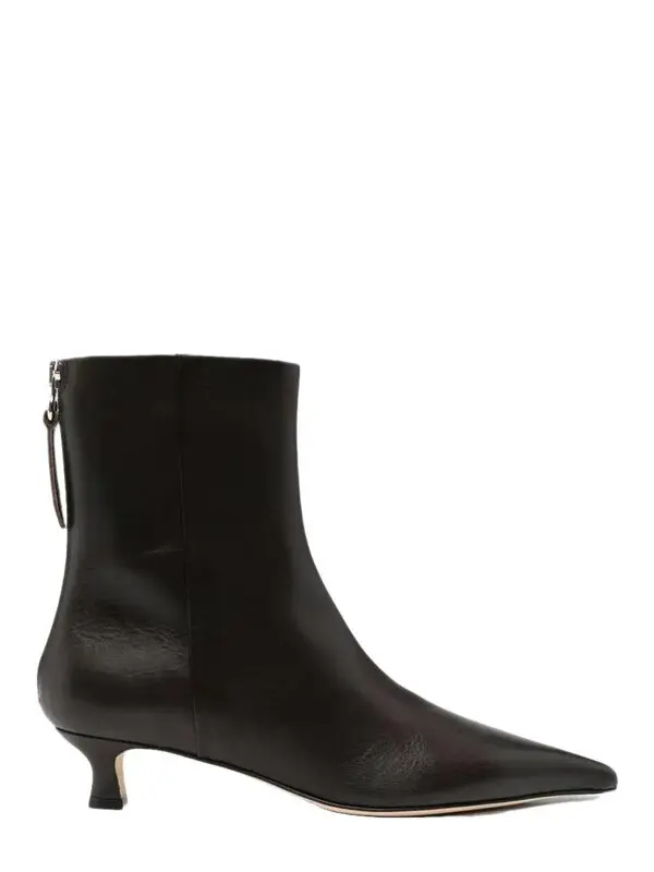 AeydĒ Zoe Pointed-toe Kitten-heel Boots - Brown