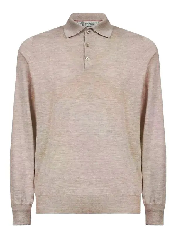 Brunello Cucinelli Long-sleeve Cotton Polo Shirt - Neutrals
