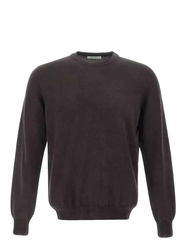 KANGRA Crew Neck Long Sleeve Sweater - Brown