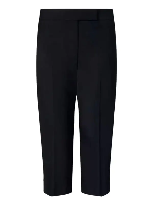 Thom Browne Hopsack Suiting Cropped Trousers - Black