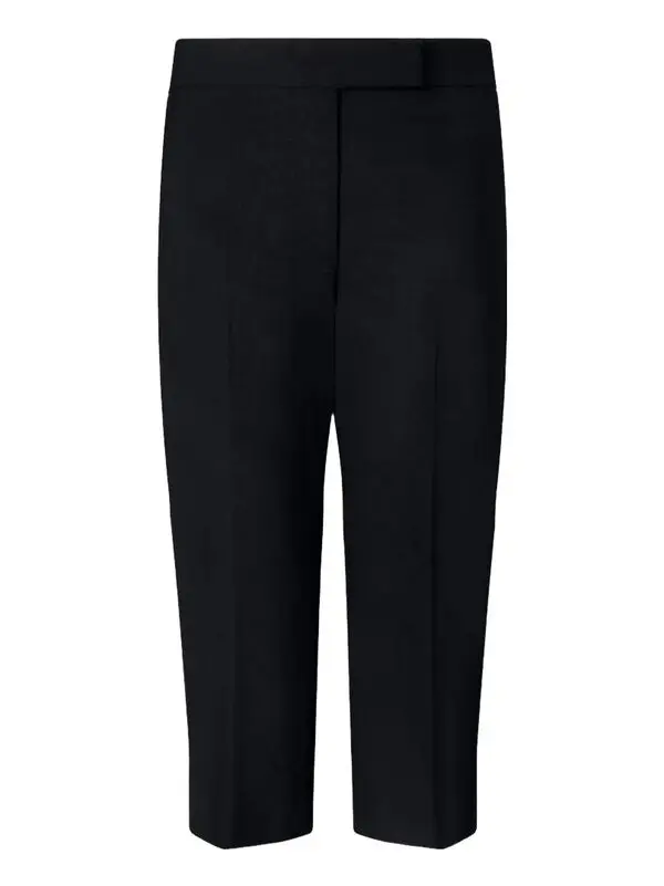 Thom Browne Hopsack Suiting Cropped Trousers - Black