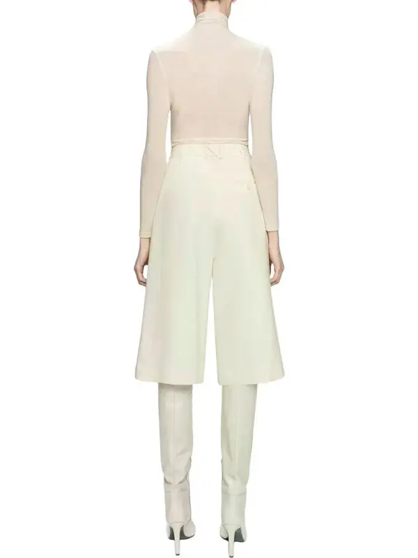 NISSA Lyocell Wool-blend Turtleneck Top - Neutrals