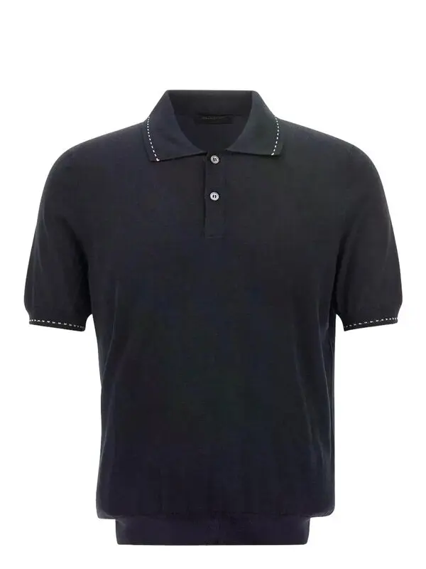 GRAN SASSO Short-sleeve Polo Shirt - Black